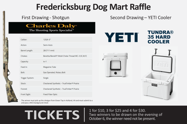 Fredericksburg Dog Mart 2022 Raffle - Fredericksburg Dog Mart